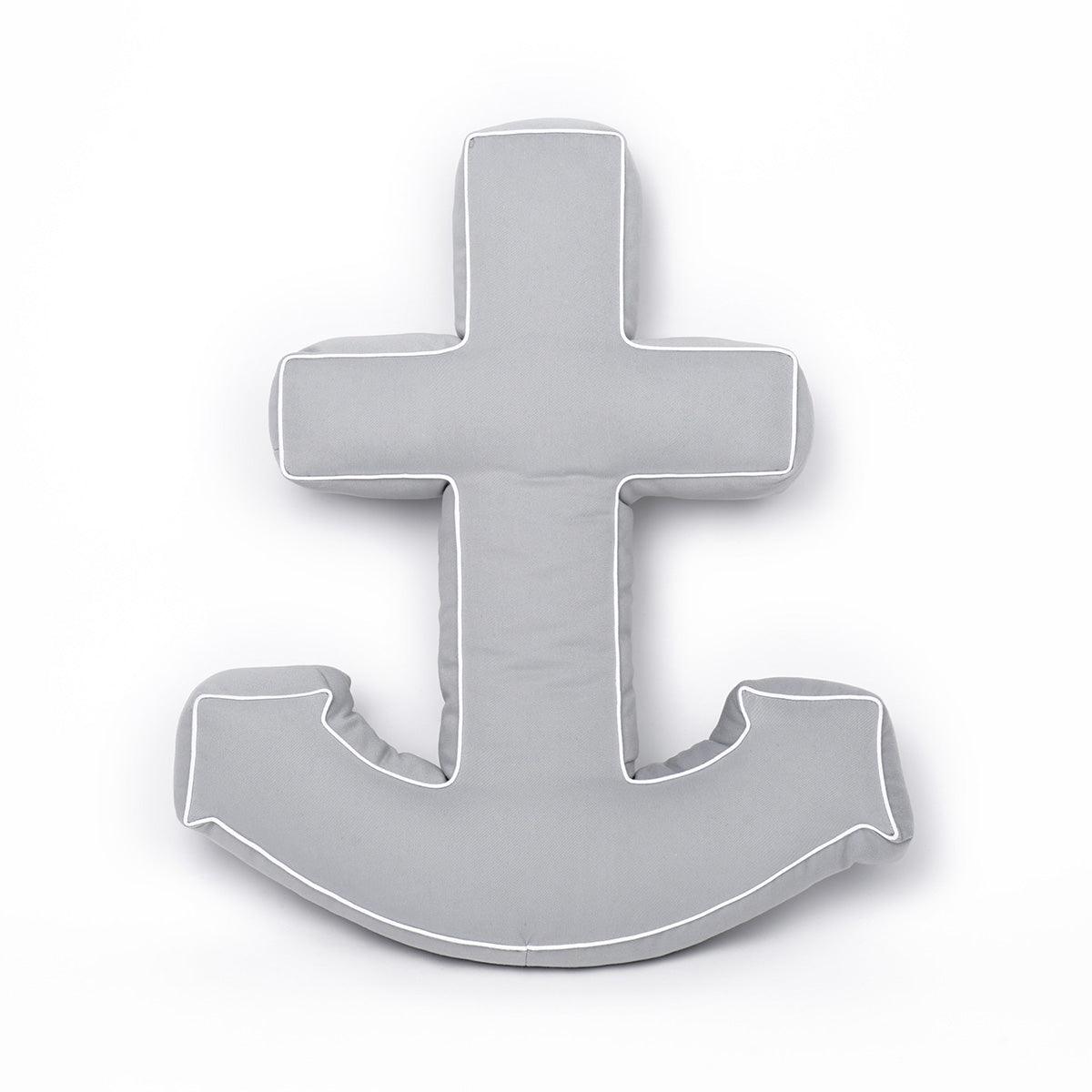 Anchor Cushion Navy Stripes | Anchor shaped cushion | Nautical Cushion