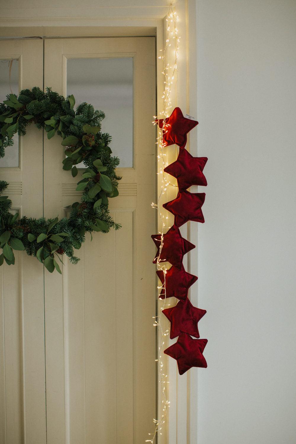 Velvet Star Garland Wine red | Christmas garlands