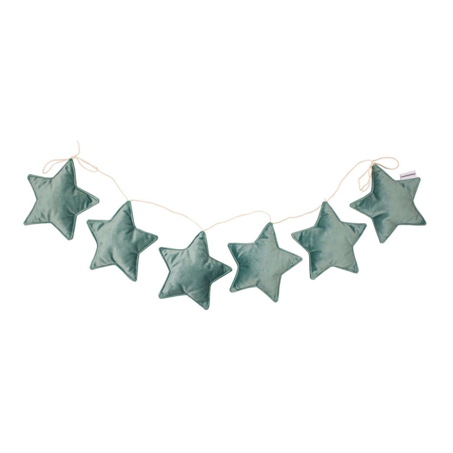 Velvet Star garland mint | Velvet garland bedroom